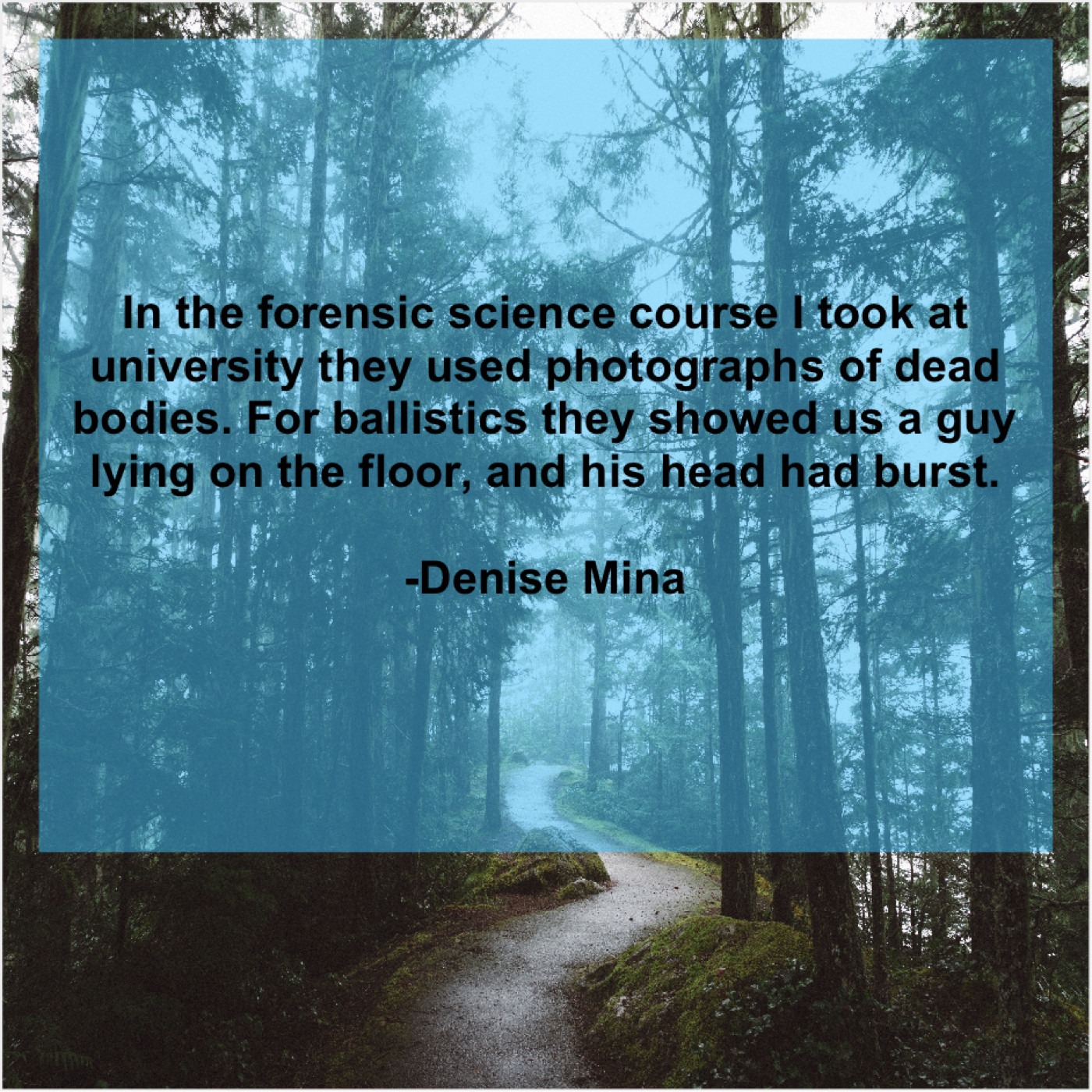 Sean Holden's Blog: Denise Mina – In the forensic science course…