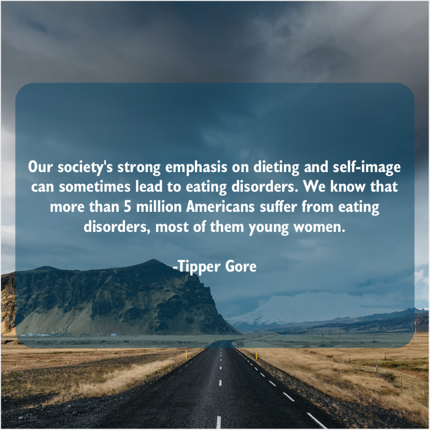 Sean Holden's Blog: Tipper Gore – Our society’s strong emphasis on…